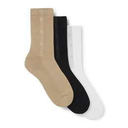 Hugo Underwear Herren HUGO Underwear Basicsocken &raquo;3P QS RIB TAPE MD&laquo; mit Rippdetails beige 43-46