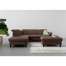 Sit & More sit&more Ecksofa &raquo;Maggiore L-Form&laquo; wahlweise mit Kopfteilverstellung, Bettfunktion und Stauraum braun 98% Polyester, 2% Polyamid