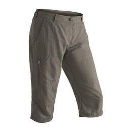 Maier Sports Damen Caprihose &raquo;Neckar&laquo; Robuste Funktionshose in Capril&auml;nge, ideal f&uuml;rs Wandern braun 34, Normalgr&ouml;&szlig;en