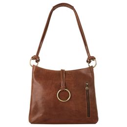 Pike Pik&eacute; Damen Shopper echt Leder, Made in Italy braun