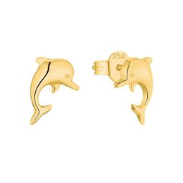 Amor Damen Paar Ohrstecker &raquo;Dolphins&laquo; gold