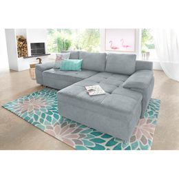 Home Affaire Ecksofa &raquo;Labene L-Form&laquo; wahlweise mit Bettfunktion und Bettkasten, auch als XXL-Variante grau Struktur fein (95% Polyester, 5% Polyamid);