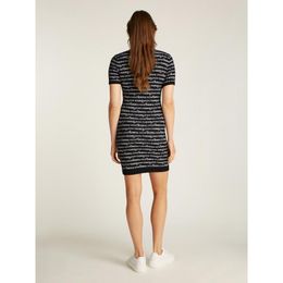Tommy Jeans Damen Strickkleid &raquo;TJW SCRIPT AOP SWEATER DRESS&laquo; mit Logo-Allover-Muster schwarz S (36), N-Gr