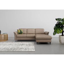 Sit & More sit&more Ecksofa &raquo;Maggiore L-Form&laquo; wahlweise mit Kopfteilverstellung, Bettfunktion und Bettkasten grau 100% Polyester
