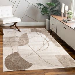 Paco Home Teppich &raquo;Tuana 217&laquo; rechteckig 15 mm H&ouml;he Kurzflor, modernes 3D-Design, Wohnzimmer beige Polypropylen (PP)
