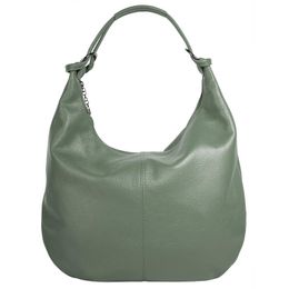 CLUTY Damen Shopper echt Leder, Made in Italy gr&uuml;n
