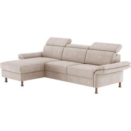 Home Affaire Ecksofa &raquo;Calypso L-Form&laquo; mit motorischen Funktionen im Sofa und Recamiere beige 100% Polyester
