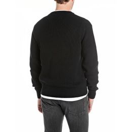 Replay Herren Strickpullover mit Rundhals schwarz XXL