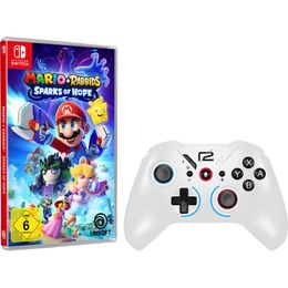 Ubisoft Spielesoftware &raquo;NSW Mario Rabbids Sparks of Hope & NSW PRO PAD X&laquo; Nintendo Switch wei&szlig; Nutze die Fertigkeiten deiner Helden und setze sie 