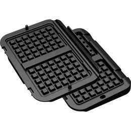 Tefal Waffelplatten &raquo;XA7308 OptiGrill&laquo; Aluminium 2 Stk. tlg. f&uuml;r 4in1 und 2in1 Modelle, Zubereitung von Belgischen Waffeln schwarz Aluminium