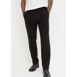 bonprix Herren bonprix Stoffhose Regular Fit, unifarben, mit B&uuml;gelfalte, mit Eingrifftaschen schwarz 56, N-Gr