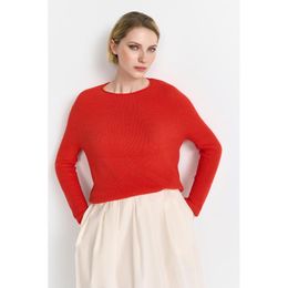 Richroyal Damen RICHROYAL Rundhalspullover Mit Rundhalsausschnitt rot S