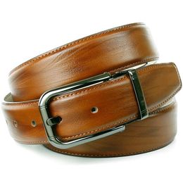 Anthoni Crown Herren Lederg&uuml;rtel in angesagter Cognac Farbe braun
