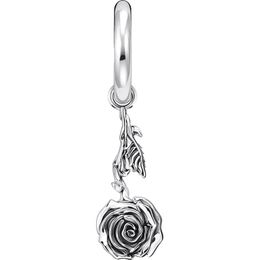 Thomas Sabo Damen Thomas Sabo Single-Creole &raquo;Einzel-Creole mit abnehmbaren Anh&auml;nger Midnight Rose&laquo; silber