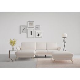 Sit & More sit&more Ecksofa &raquo;Fashion L-Form&laquo; wahlweise mit Kopfteilverstellung, Vorziehsitz, motorisch, Nickelf&uuml;&szlig;e beige