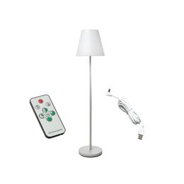 MARELIDA LED Akku Garten Stehlampe USB aufladbar 4 Helligkeitsstufen H: 150cm in wei&szlig; | Gr.: onesize