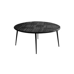 Giner y Colomer Couchtisch mit Mangoholz-Platte und Metallbeinen in Black | Gr.: onesize