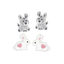 schmuck23 Ohrstecker Set Hase Esel 925 Silber | Gr.: onesize