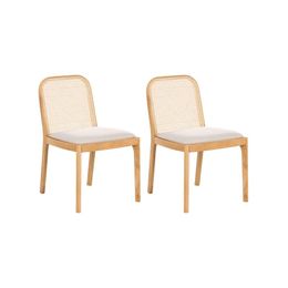 Beliani 2er-Set Esszimmerstuhl EDINA in Braun/Beige | Gr.: onesize