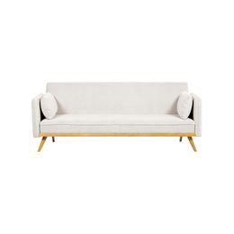Beliani Schlafsofa ASAA in Wei&szlig;/Braun - (W) 205 x (H) 76 x (L) 88 cm | Gr.: onesize