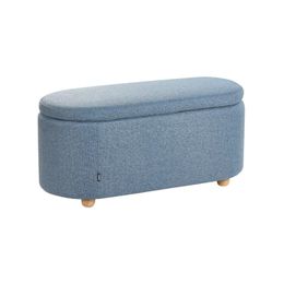 Beliani Pouf HAYWARD in Blau/Braun - (W) 98 x (H) 44 x (L) 44 cm | Gr.: onesize