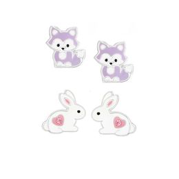 schmuck23 Ohrstecker Set Hase und Fuchs 925 Silber | Gr.: onesize