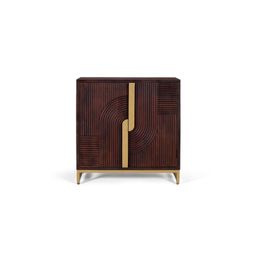 Giner y Colomer Sideboard aus massivem Mangoholz mit goldenen Details in Brown | Gr.: onesize