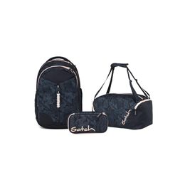 Satch Schulrucksack-Set MATCH "Midnight Jungle" 3-tlg. in Schwarz | Gr.: onesize