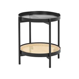 Beliani Beistelltisch RENO in Schwarz/Braun - (W) 50 x (H) 55 x (L) 50 cm | Gr.: onesize