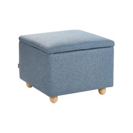 Beliani Pouf FERNDALE in Blau/Braun - (W) 60 x (H) 46 x (L) 60 cm | Gr.: onesize