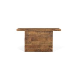 Giner y Colomer Konsolentisch aus massivem Mangoholz mit S&auml;ulenfu&szlig; in Brown | Gr.: onesize