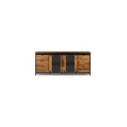 Giner y Colomer Sideboard aus Mangoholz und schwarzem Metall in Brown | Gr.: onesize
