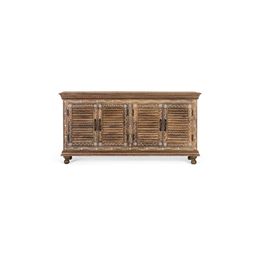 Giner y Colomer Sideboard mit 4 T&uuml;ren aus hochwertigem Holz und handbemalt in Brown | Gr.: onesize