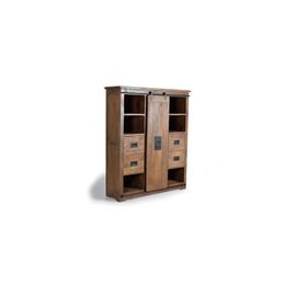 Giner y Colomer Industrielle Anrichte aus Mangoholz mit Metallelementen in Brown | Gr.: onesize