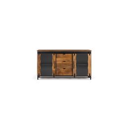 Giner y Colomer Sideboard aus Mangoholz und schwarzem Metall in Brown | Gr.: onesize