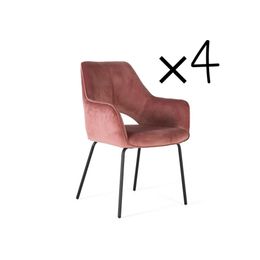 Giner y Colomer 2-er Set: St&uuml;hle aus braunem Samt und Metall in Red | Gr.: onesize