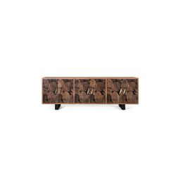 Giner y Colomer Sideboard aus nat&uuml;rlichem Akazienholz und Schwarz sowie Metall in Brown | Gr.: onesize