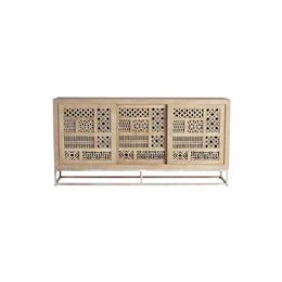 Giner y Colomer Sideboard aus Mangoholz und Metall in Beige | Gr.: onesize