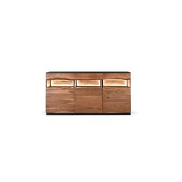 Giner y Colomer Sideboard aus nat&uuml;rlichem und schwarzem Akazienholz in Brown | Gr.: onesize