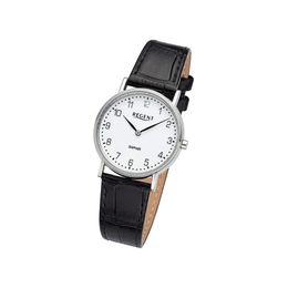 Regent Uhren Analog-Armbanduhr Regent Lederarmband schwarz mittel (ca. 33mm) | Gr.: onesize
