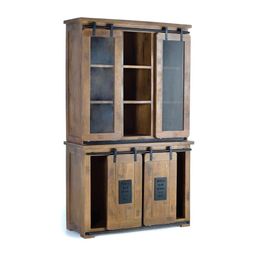 Giner y Colomer Vitrine aus Mangoholz und Metall mit Glast&uuml;ren in Brown | Gr.: onesize