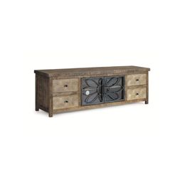 Giner y Colomer TV-Schrank aus gealtertem braunem Mangoholz und Metall in Brown | Gr.: onesize
