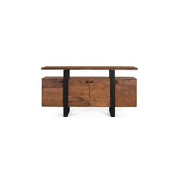 Giner y Colomer Sideboard mit 4 T&uuml;ren aus und Metallbeinen in Brown | Gr.: onesize