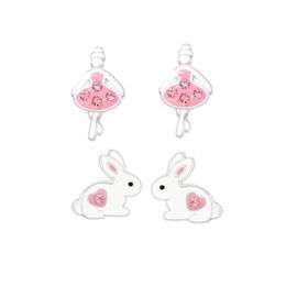 schmuck23 Ohrstecker Set Hase und Ballerina 925 Silber | Gr.: onesize