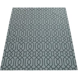 Paco Home Teppich &raquo;Varadero 462&laquo; rechteckig 4 mm H&ouml;he 3D-Design, Kurzflor, Wohnzimmer grau Baumwolle, Polyester