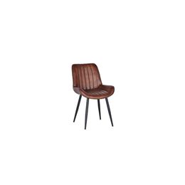 Giner y Colomer Brauner Lederstuhl mit Metallbeinen in Brown | Gr.: onesize