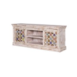 Giner y Colomer TV-Schrank aus Holz mit Keramikdetails in White | Gr.: onesize