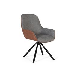 Giner y Colomer 2-er Set: Drehst&uuml;hle gepolstert mit Stoff in Gray | Gr.: onesize