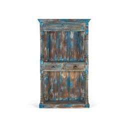 Giner y Colomer Regal aus gealtertem blauem Mangoholz 180 cm in Blue | Gr.: onesize