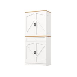ABRIHOME Hochwertiger K&uuml;chenschrank mit 12 T&uuml;rf&auml;chern und Schubladen, 80x40x180cm | Gr.: onesize